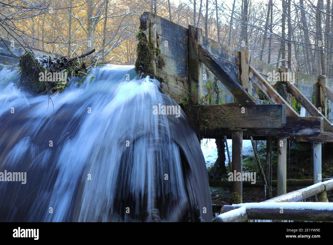 scenic details of a spinning water wheel Stock Photo - Alamy