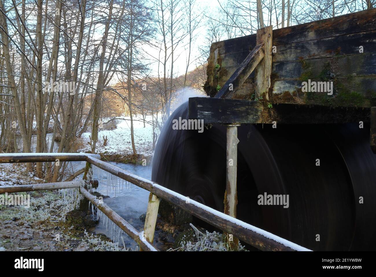details from the back of a spinning water wheel Stock Photo - Alamy