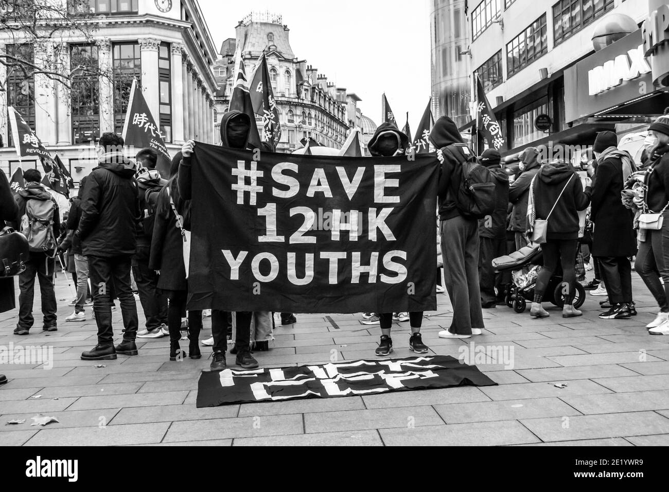 LEICESTER SQUARE, LONDON, ENGLAND- 12 December 2020: Hong Kong ...