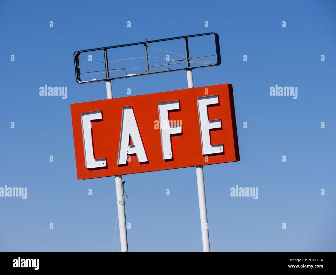 A decayed cafe sign on Route 66 in Texas Stock Photo - Alamy
