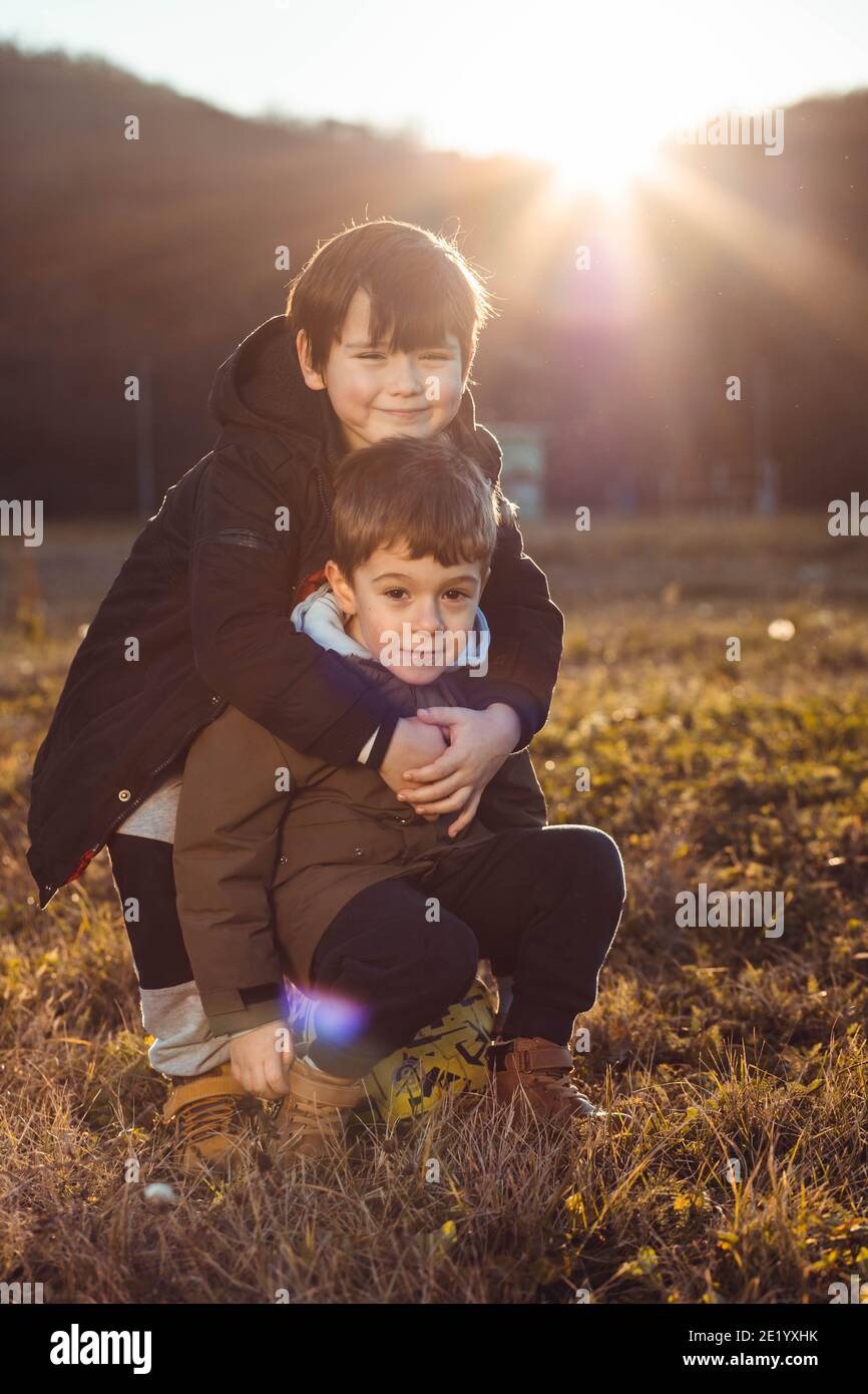Cute young brothers hi-res stock photography and images - Alamy
