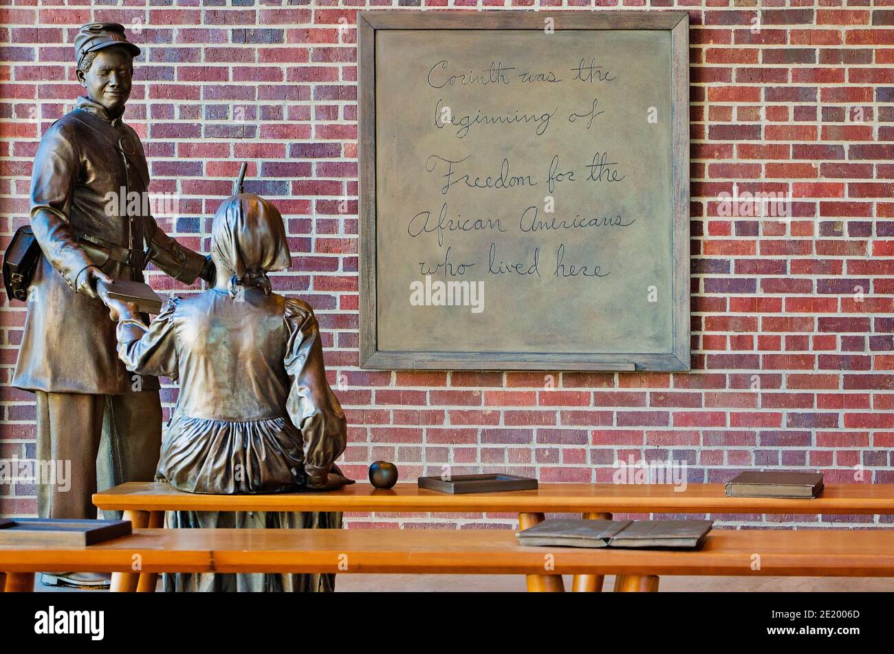 Bronze statues commemorate the end of slavery and the education of ...