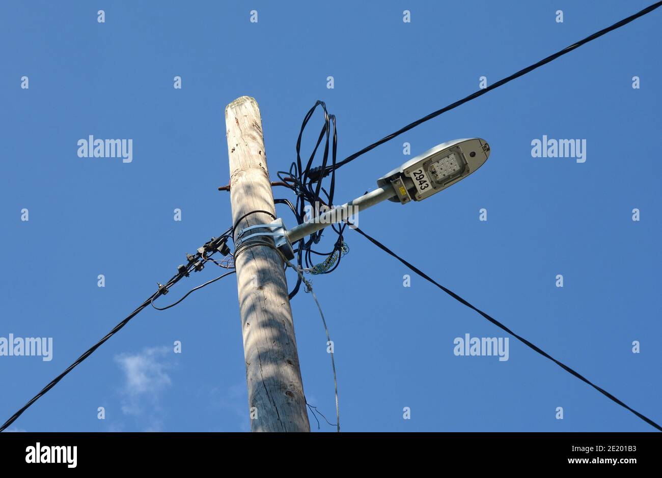 Telephone pole blue box hi-res stock photography and images - Alamy