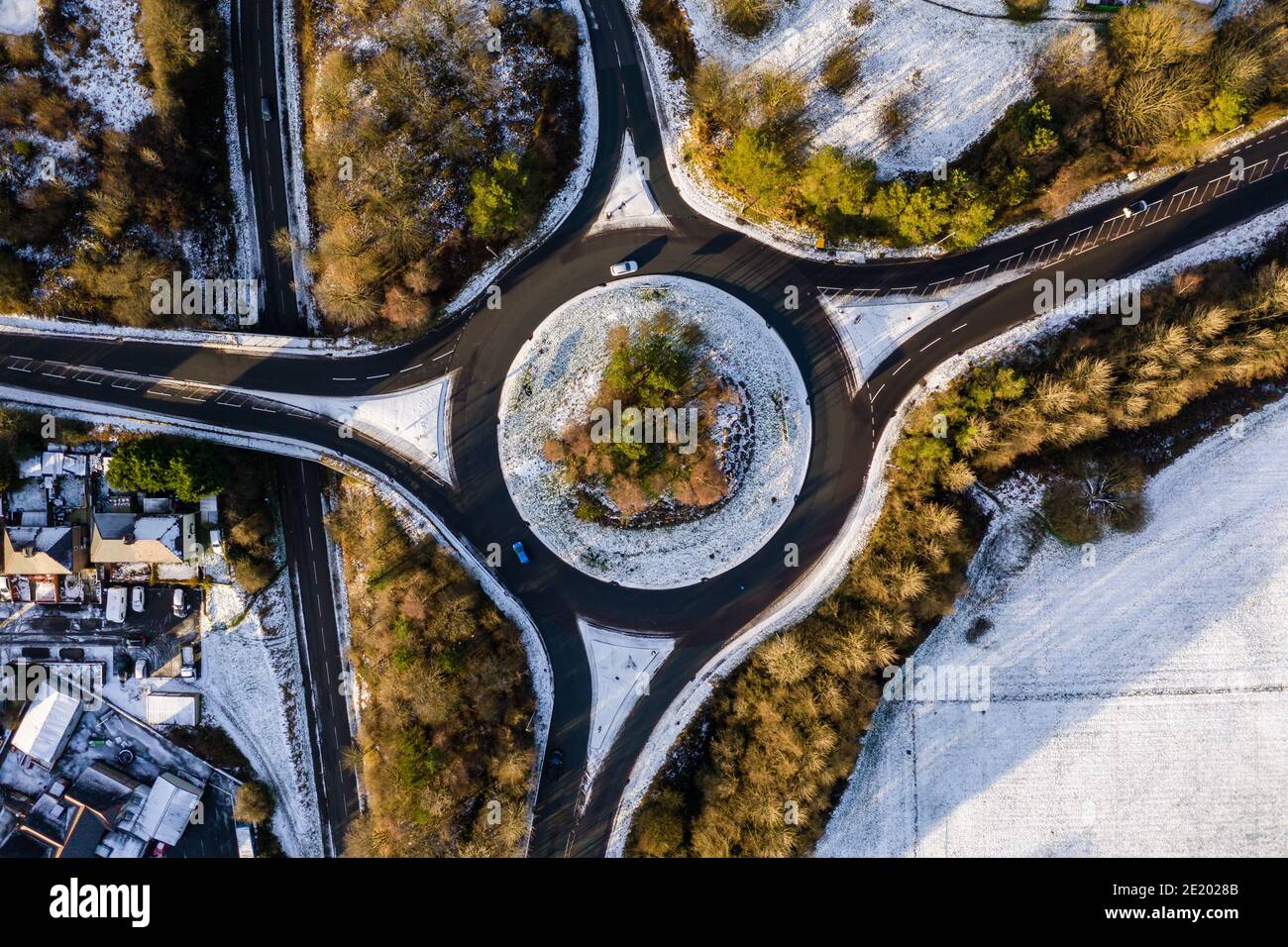 Aerial view road roundabout hi-res stock photography and images - Alamy