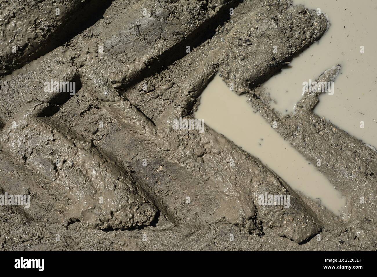 Wheel track on mud. abstract wheel trail background Stock Photo - Alamy