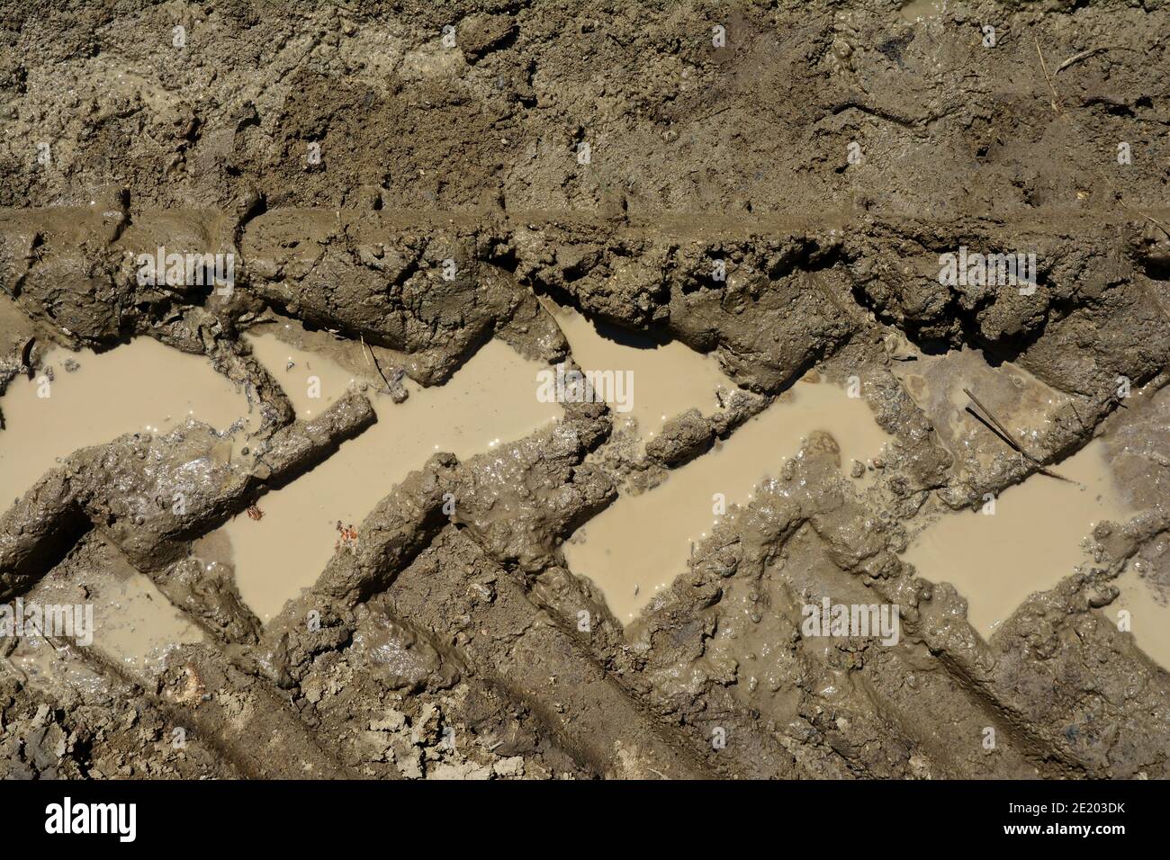 Wheel track on mud. abstract wheel trail background Stock Photo - Alamy