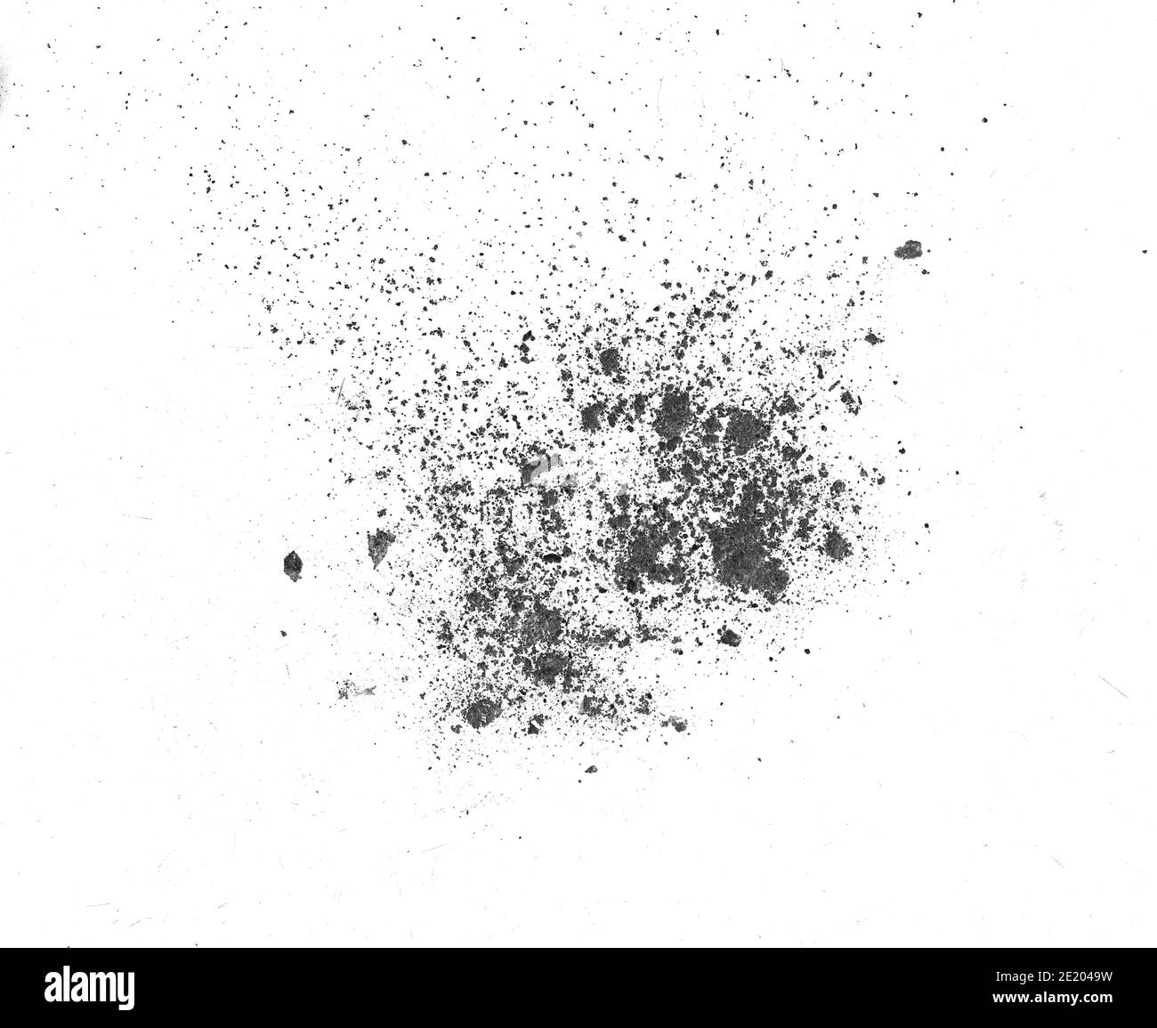 Black powder (Charcoal powder) scattered. Isolated on white background ...