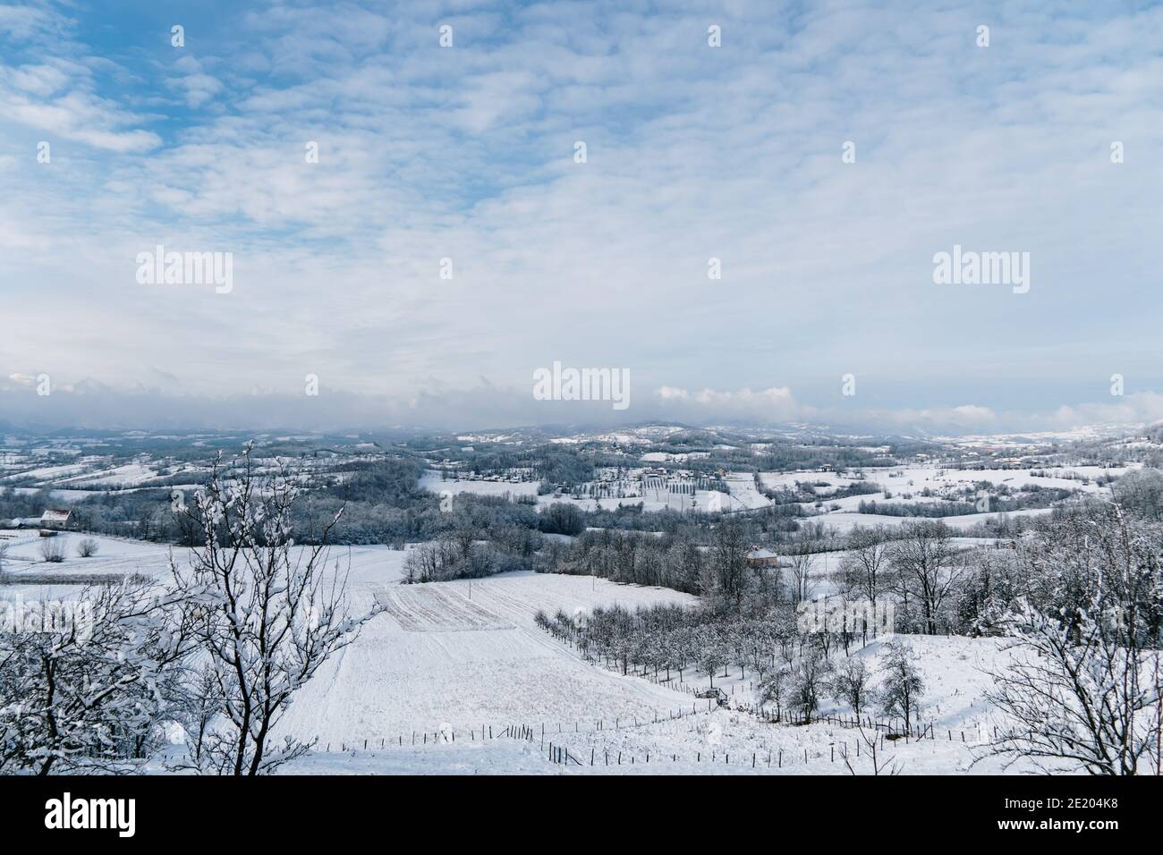 Snow landscape in Dragacevo , West Serbia Stock Photo - Alamy