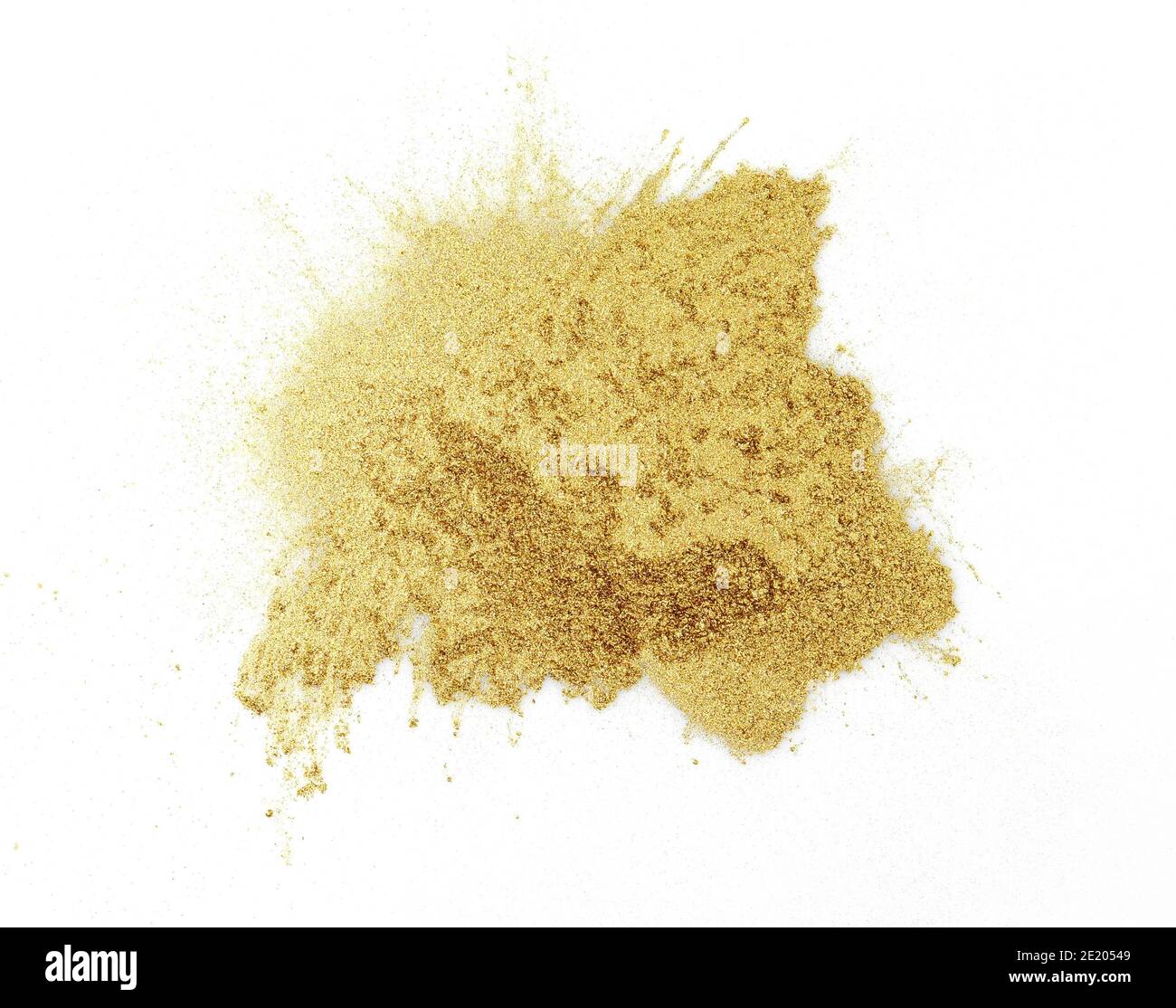 gold glitter powder on white background Stock Photo - Alamy