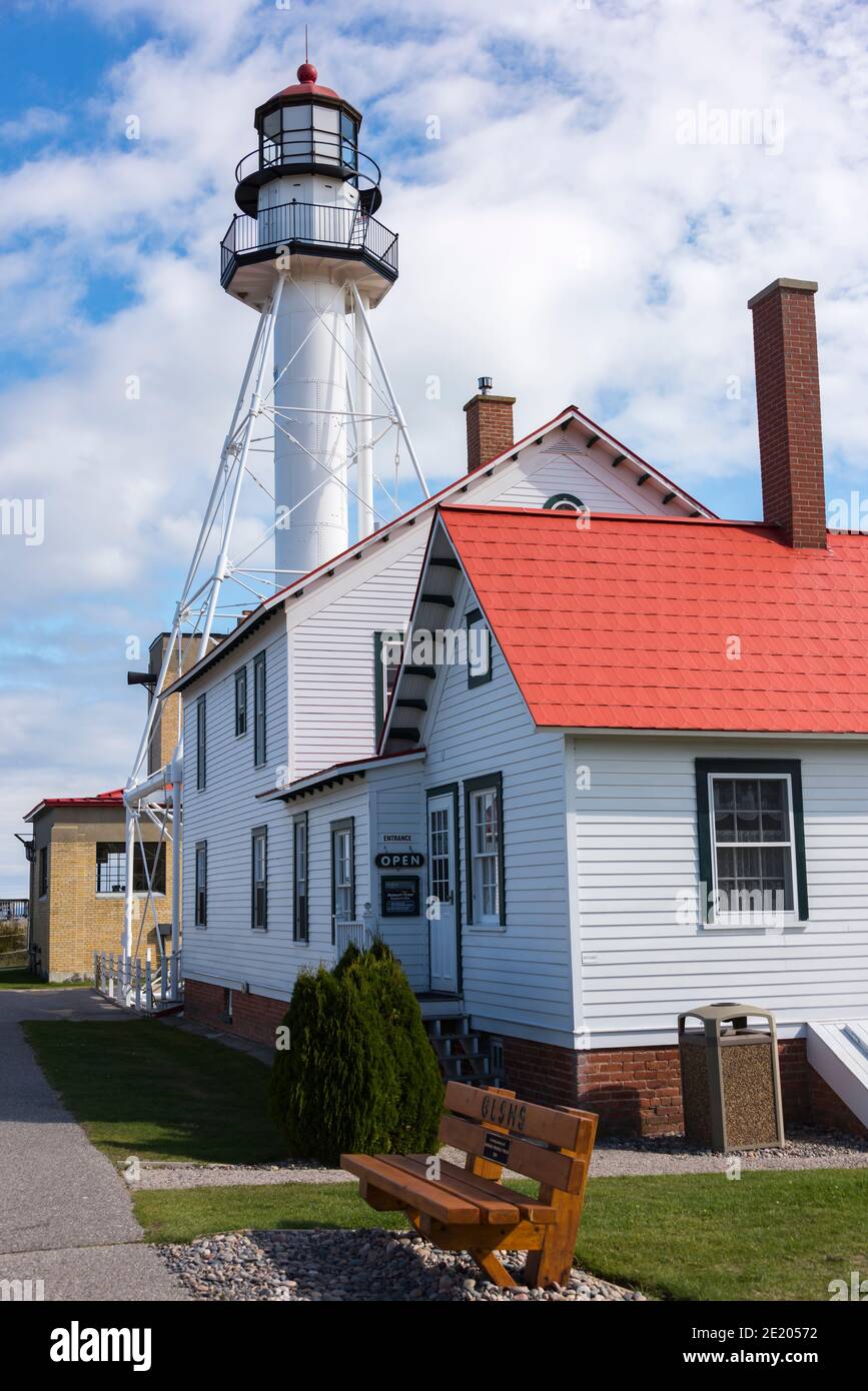 Whitefish Point Lighthouse in the Upper Penninsula of Michigan Stock ...