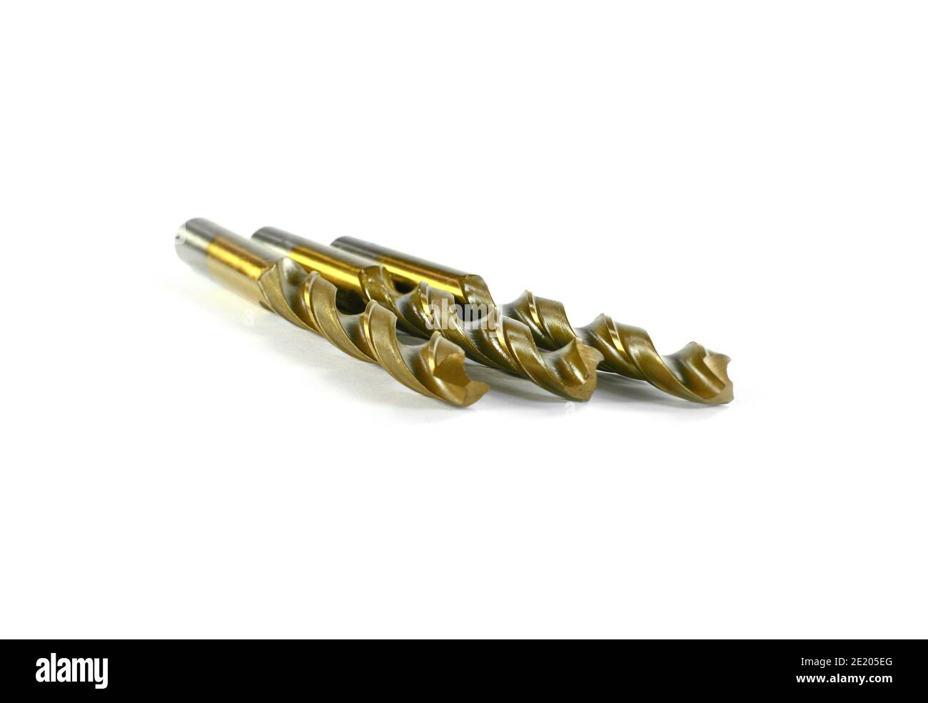 Steel drill bits isolated in white Stock Photo - Alamy