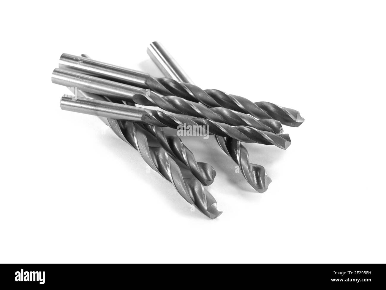 Steel drill bits isolated in white Stock Photo - Alamy