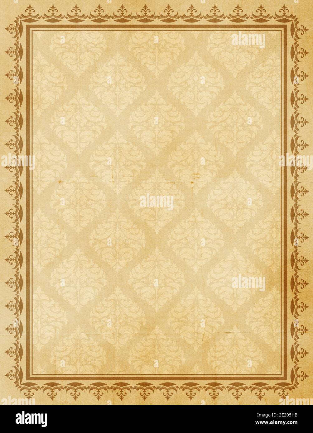 Bad condition paper texture with old-fashioned patterns. Vintage paper ...