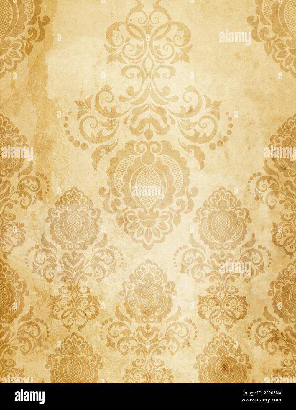 Old paper with floral vintage pattern Stock Photo - Alamy