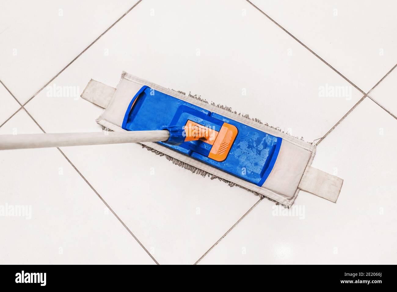 Special modern mop for cleaning floor and tiles background Stock Photo ...