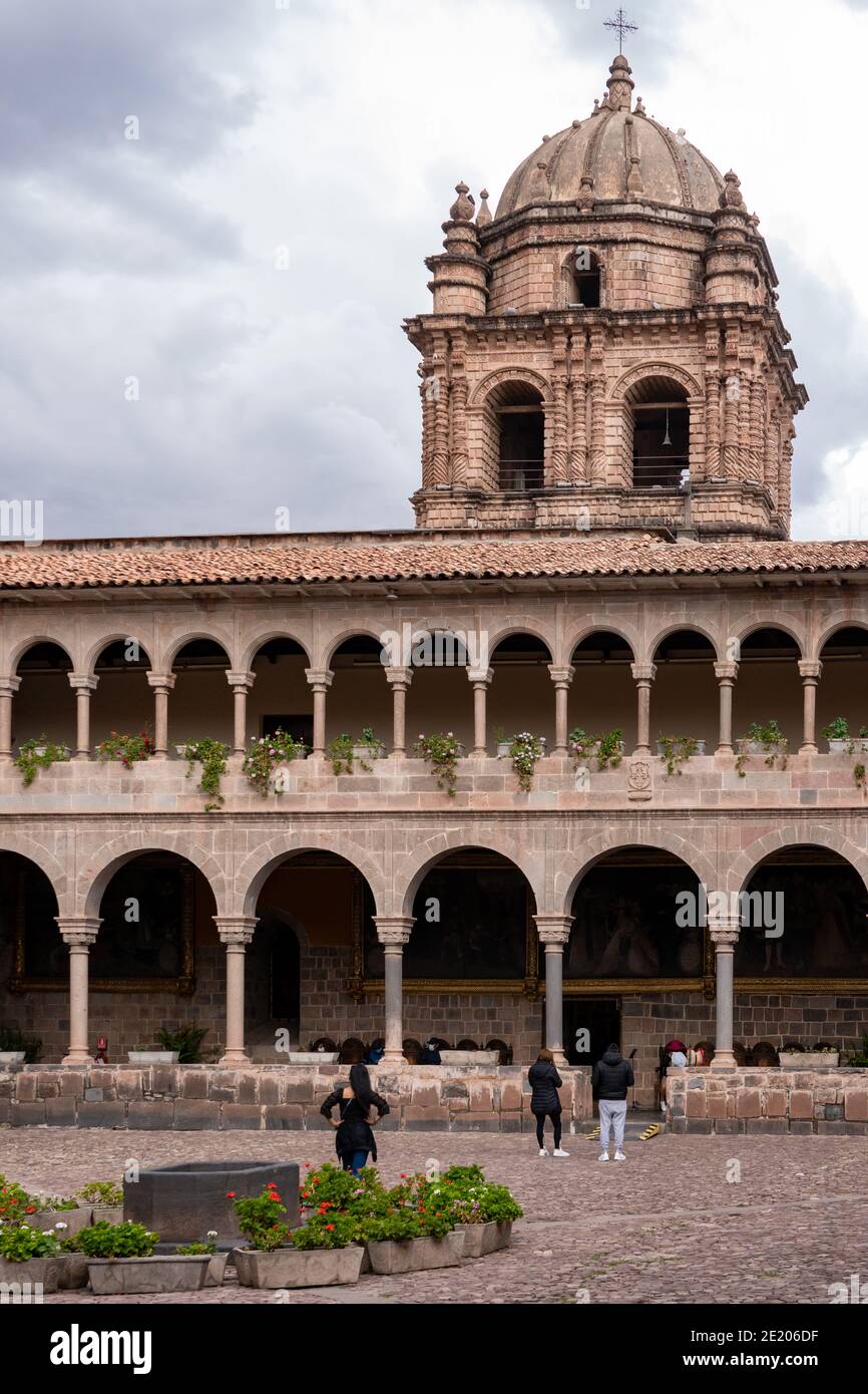 Temple of the Sun (Qorikancha) located in Cusco in the Peruvian Andes ...