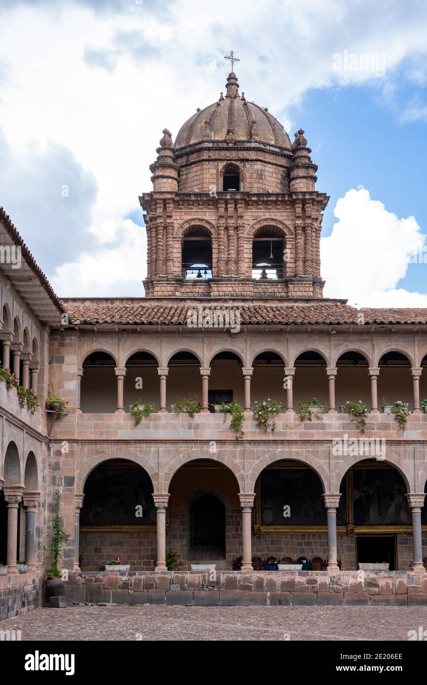 Temple of the Sun (Qorikancha) located in Cusco in the Peruvian Andes ...