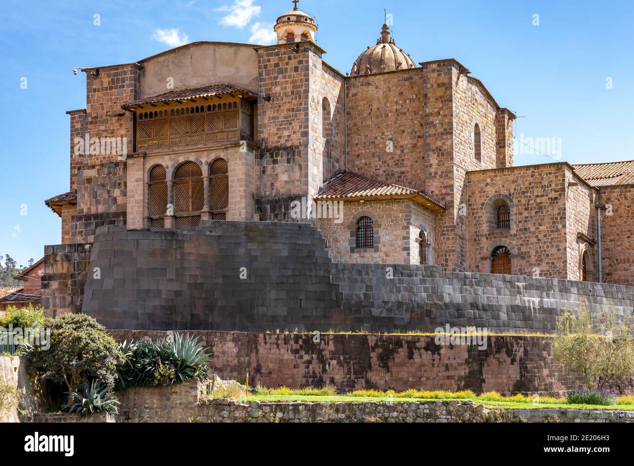 Temple of the Sun (Qorikancha) located in Cusco in the Peruvian Andes ...