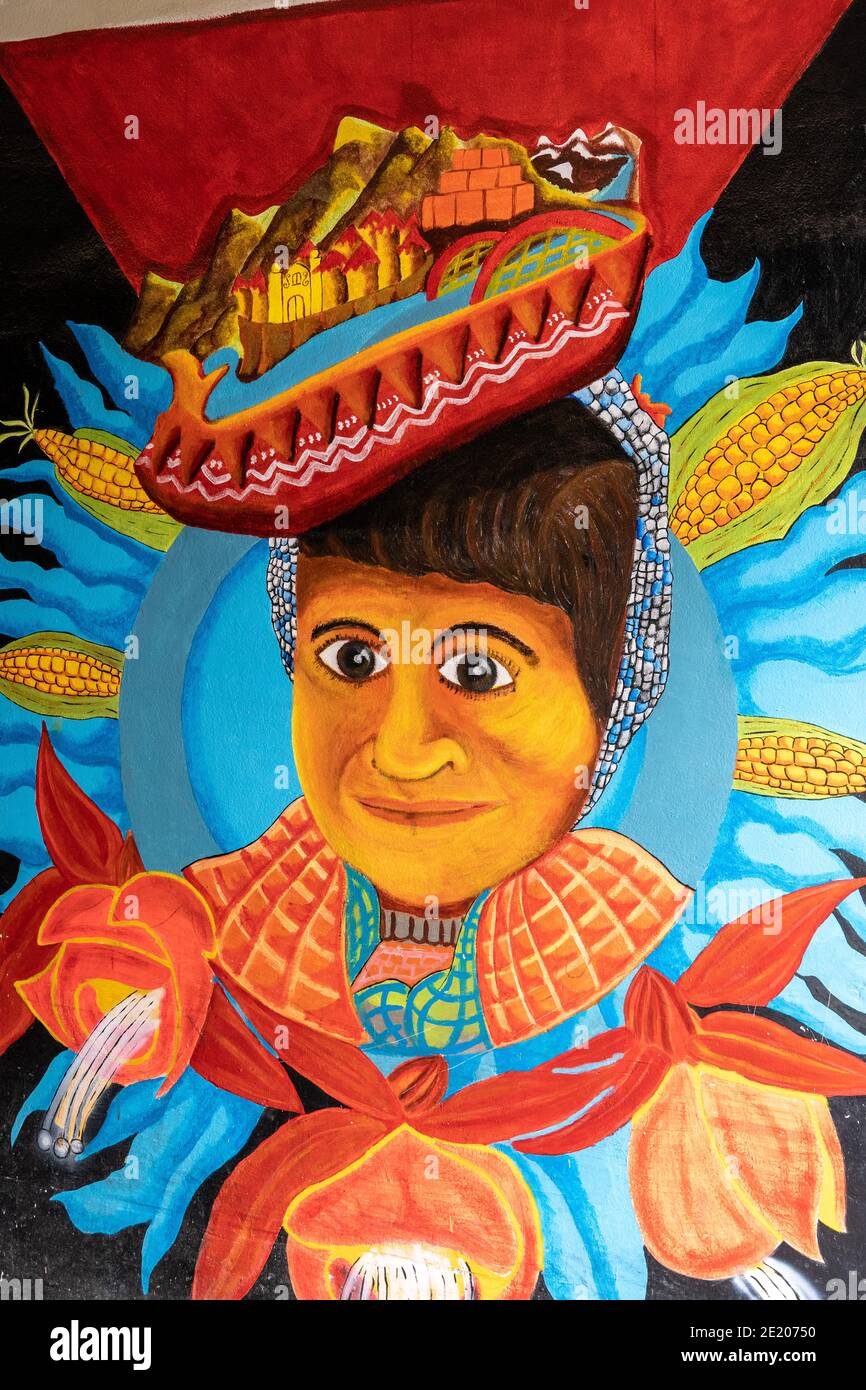 Murals in the town of Urubamba in Peru's Sacred Valley Stock Photo - Alamy