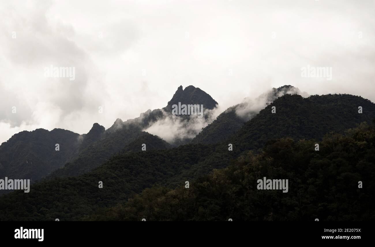 Panoramic view of andes mountains hills silhouette andean nature ...