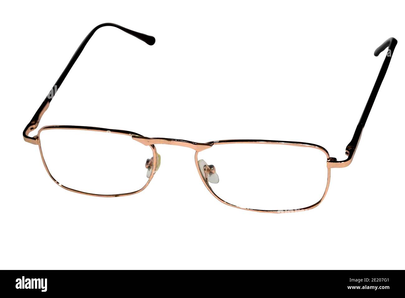 Gold-rimmed reading glasses isolate on a white background Stock Photo ...