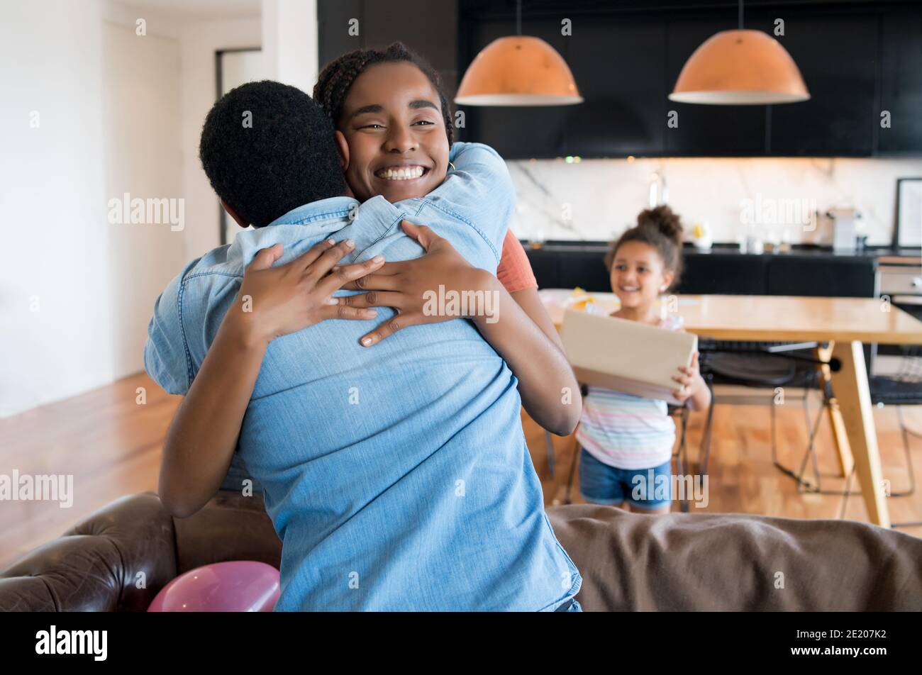 Happy father surprise gift hi-res stock photography and images - Alamy