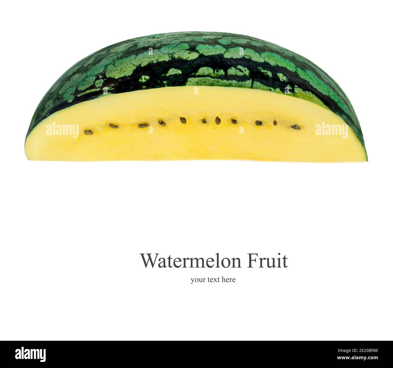 Sliced yellow watermelon isolated on white background. Fresh cutted ...