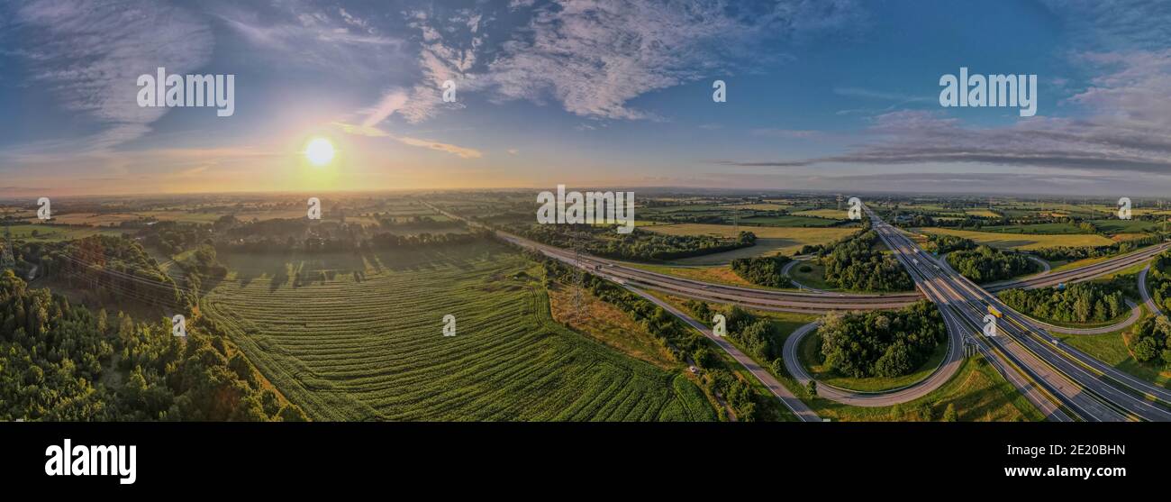 Aerial view of the German motorway bridge A7, near Rendsburg, Germany ...