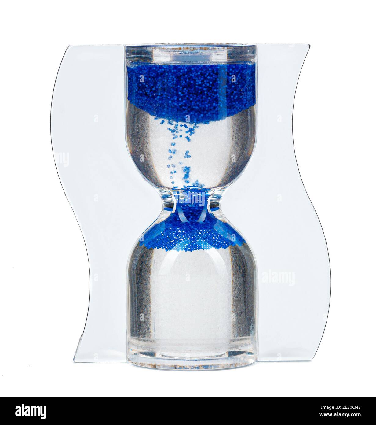Blue hourglass isolated on white background close up Stock Photo - Alamy