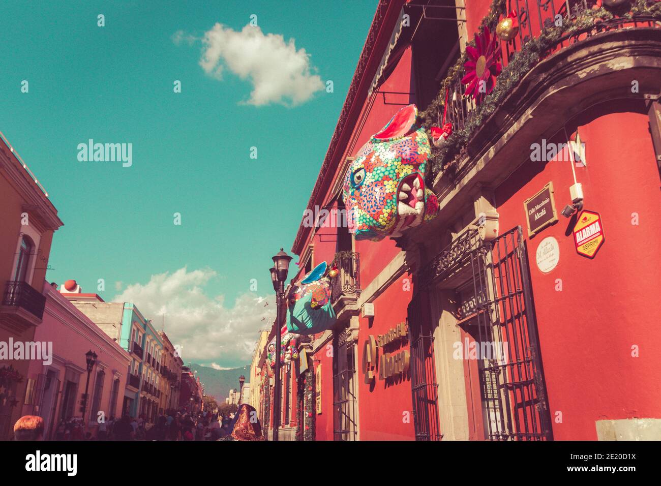 Oaxaca, Oaxaca / Mexico - 01/05/2021: Detail of the streets of centre ...