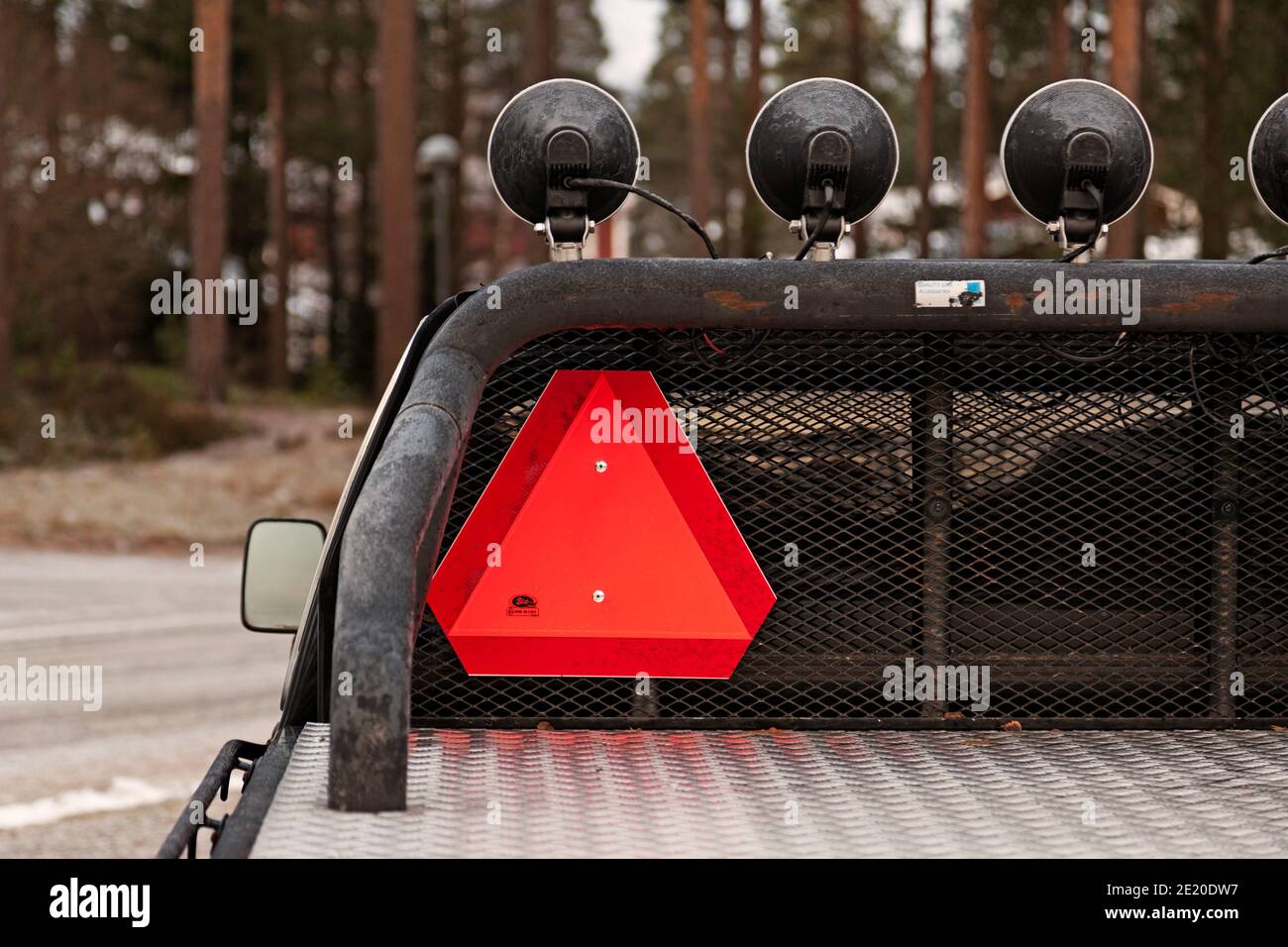 warning triangle for slow-moving vehicles Stock Photo - Alamy