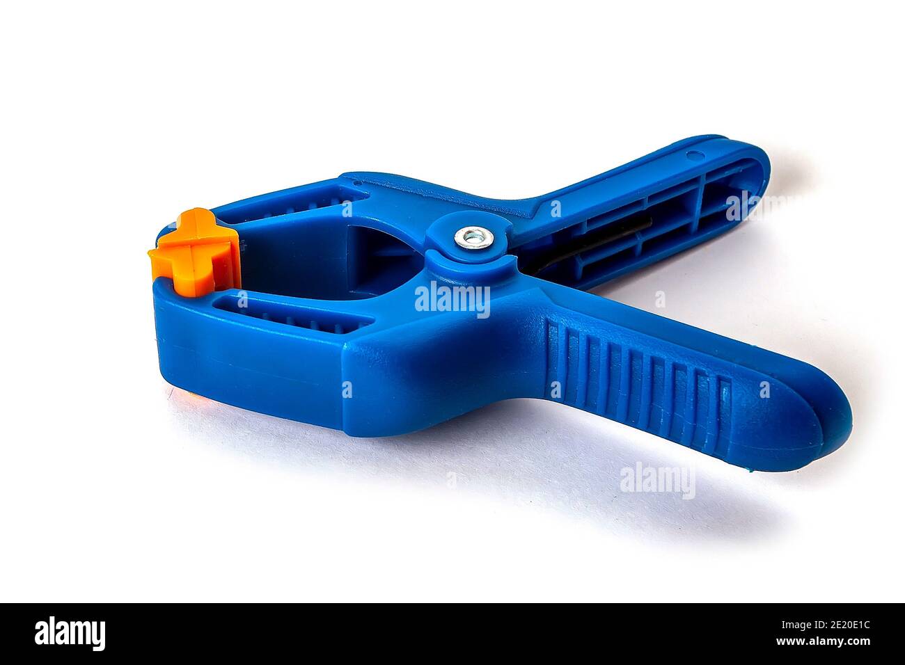 Plastic construction clamp with spring clip Stock Photo - Alamy