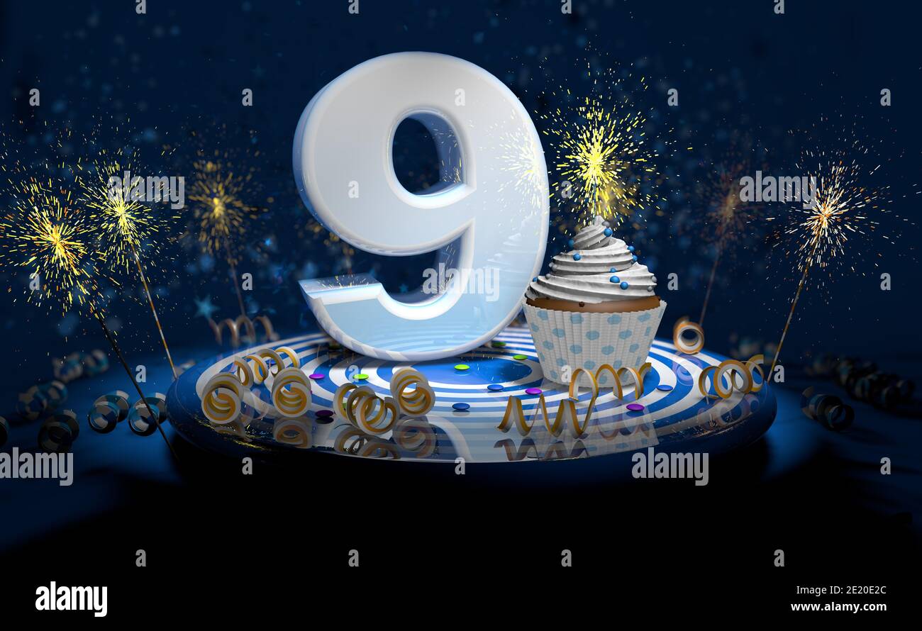 Number 9 birthday candle hi-res stock photography and images - Alamy