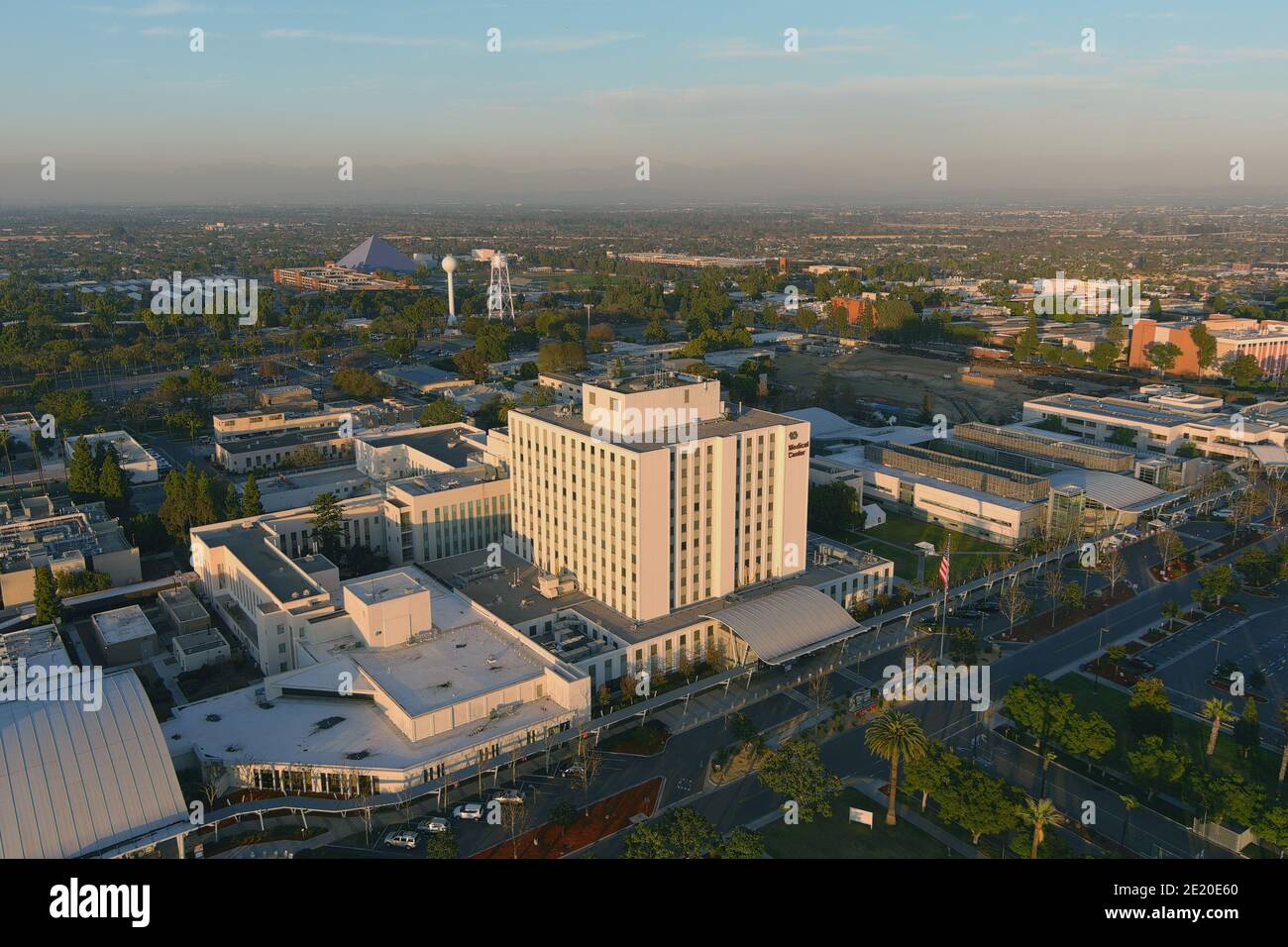 An aerial view va long beach healthcare system hospital hi-res stock ...