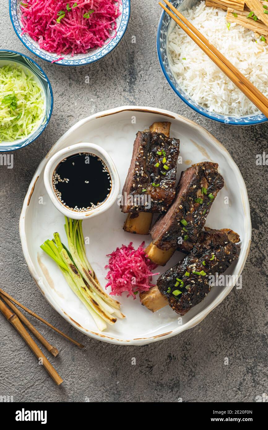 Grilled and smoked Korean Style Short Ribs Stock Photo - Alamy