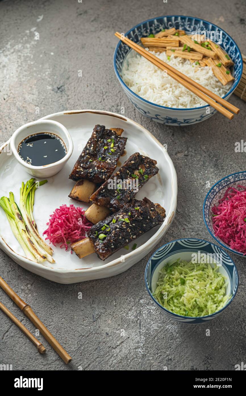Grilled and smoked Korean Style Short Ribs Stock Photo - Alamy