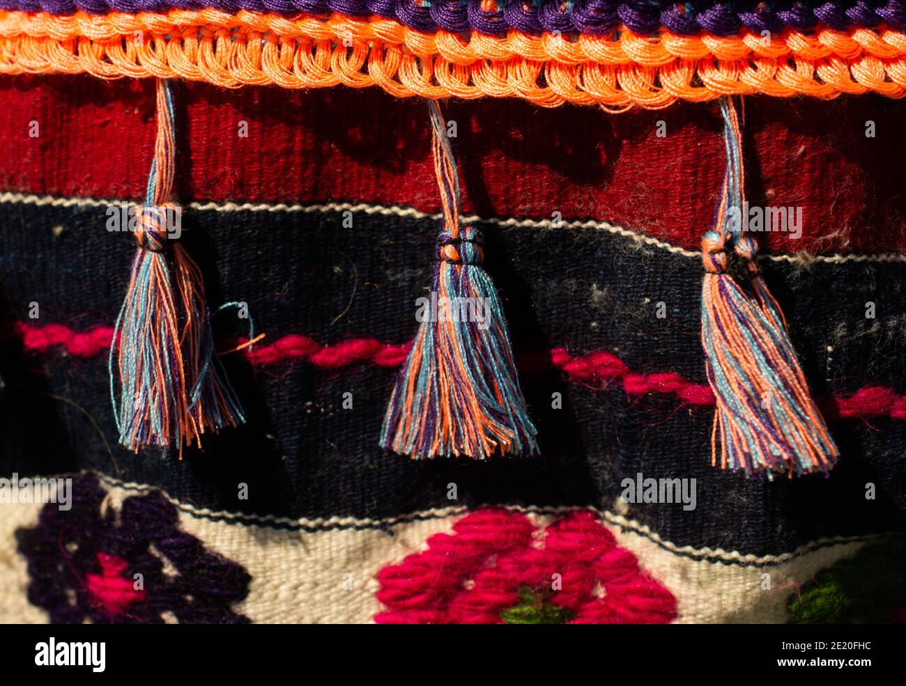 Selection of Ottoman Turkish traditional tassels in various colors ...