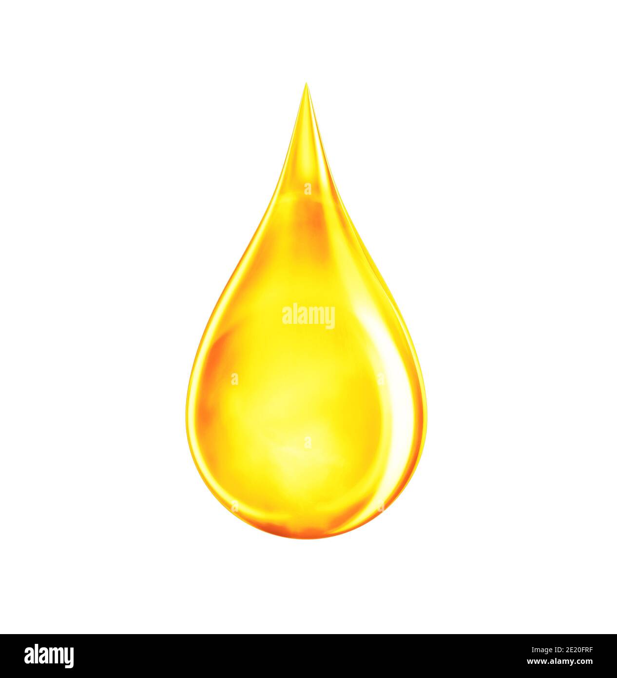 Drop of oil in yellow color. Icon of gold liquid drop like oil ...