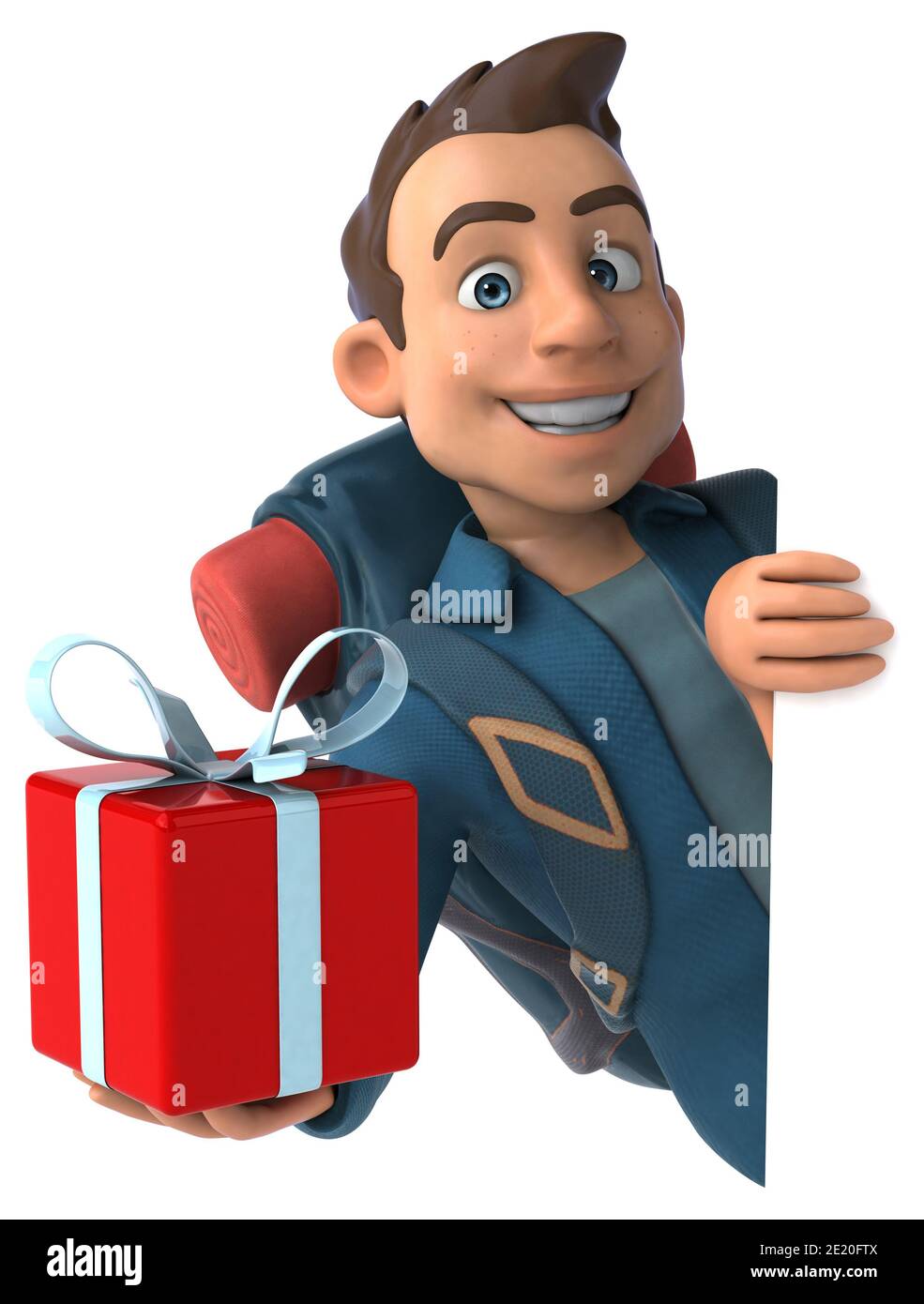 Fun illustration of a 3D cartoon backpacker Stock Photo - Alamy