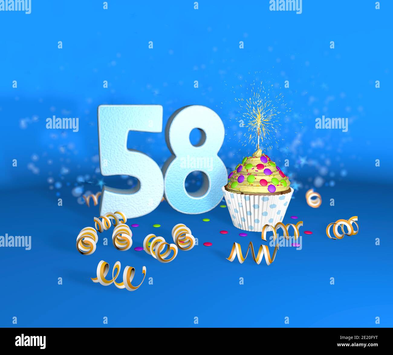 Happy birthday number 58 greeting hi-res stock photography and images ...