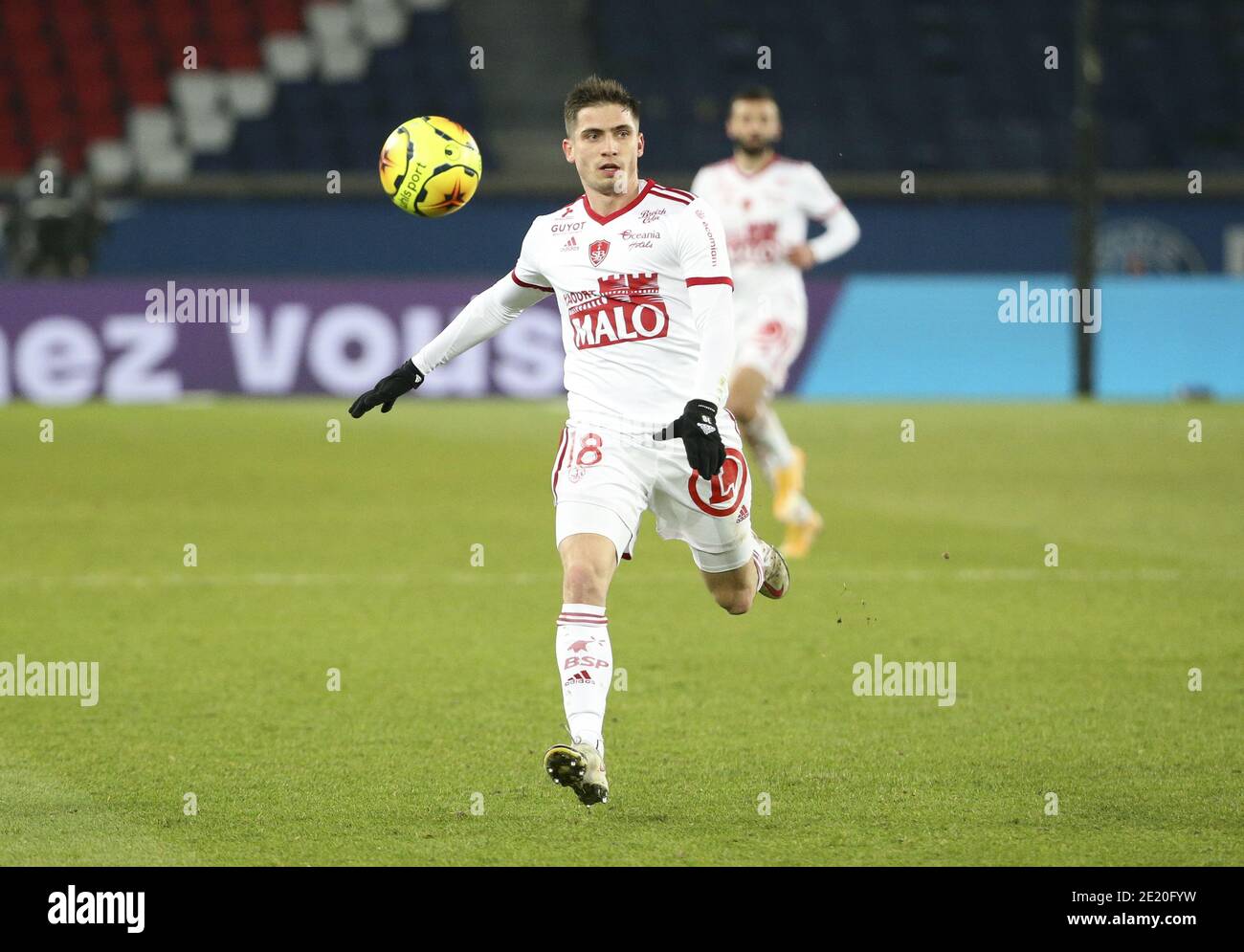 Romain Perraud of Brest during the French championship Ligue 1 football ...