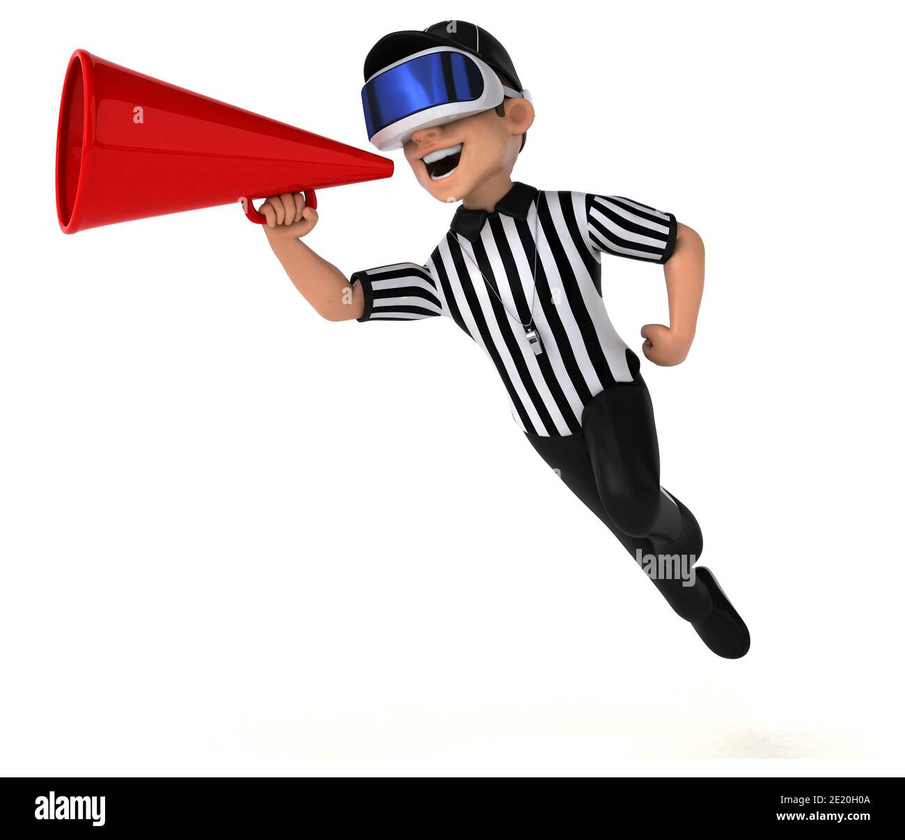 Fun 3D Illustration of a referee with a VR Helmet Stock Photo - Alamy
