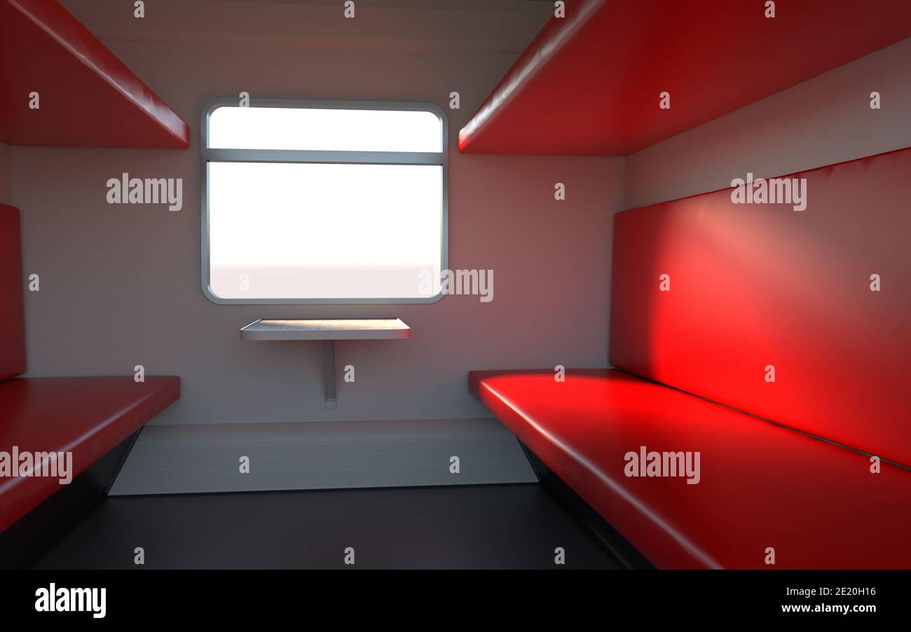 3d render of a Train coupe Stock Photo - Alamy