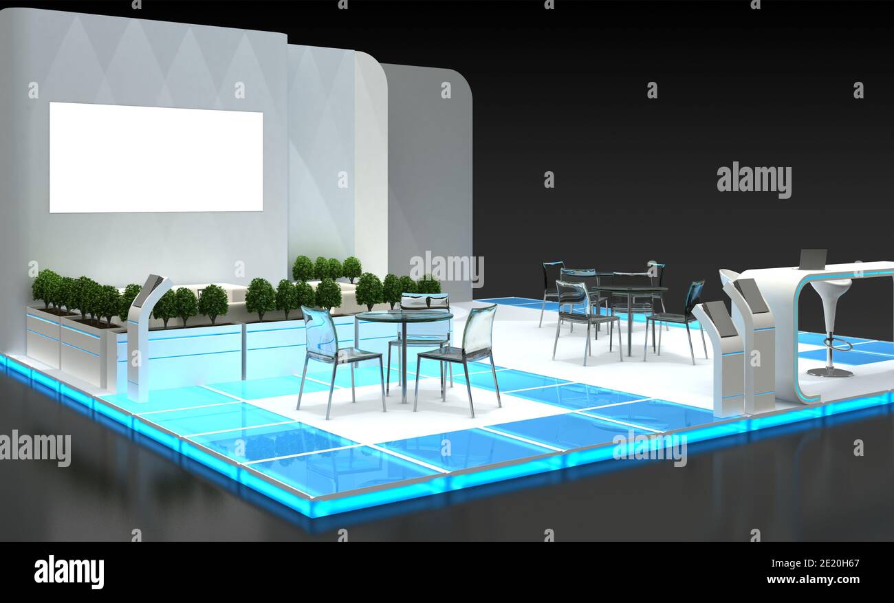 3d render of an Exhibition stand Stock Photo - Alamy
