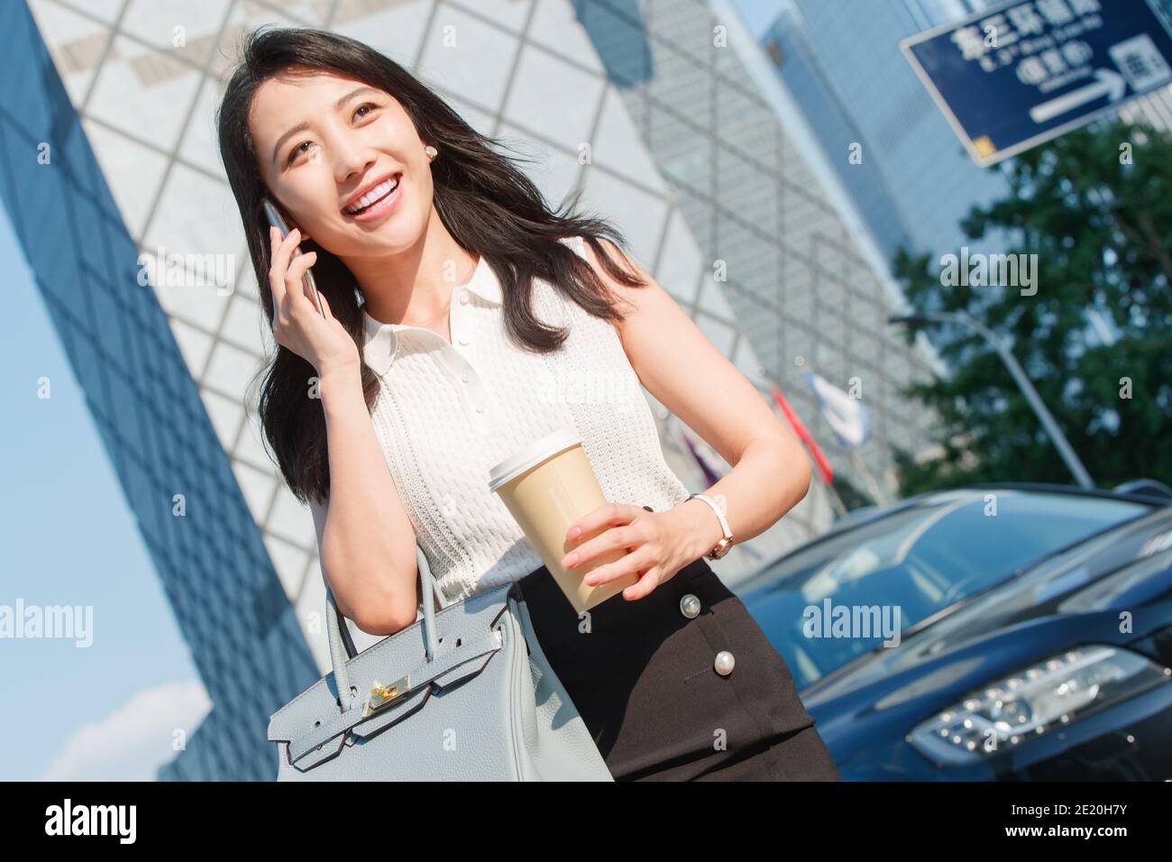 Call car business women Stock Photo - Alamy