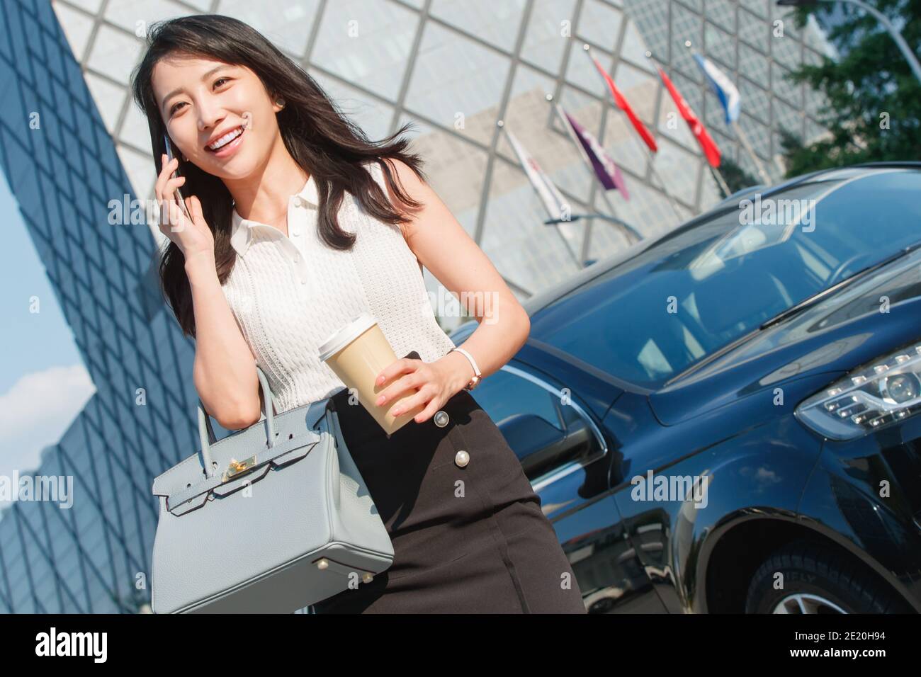 Call car business women Stock Photo - Alamy