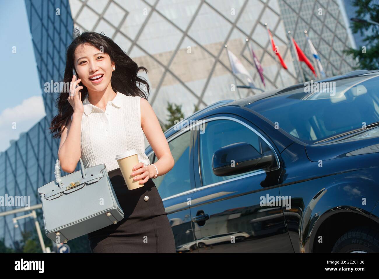 Call car business women Stock Photo - Alamy