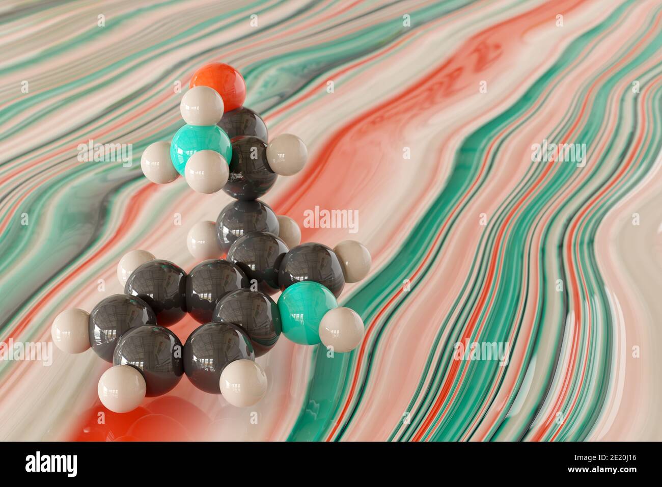 Tryptophan (l-tryptophan, Trp, W) amino acid molecule. 3D rendering ...