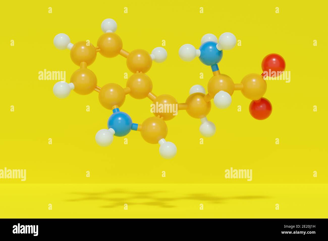 Tryptophan (l-tryptophan, Trp, W) amino acid molecule. 3D rendering ...