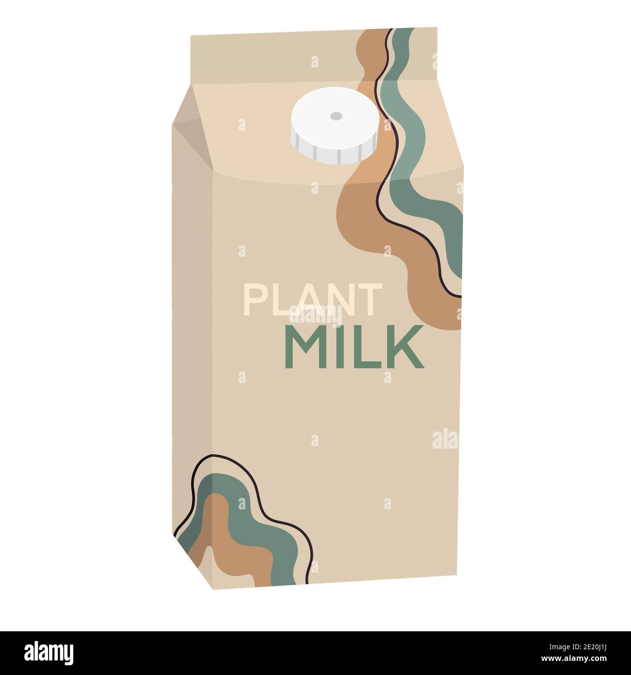 Plant milk in a carton. non-dairy milk concept. Dairy substitution or ...
